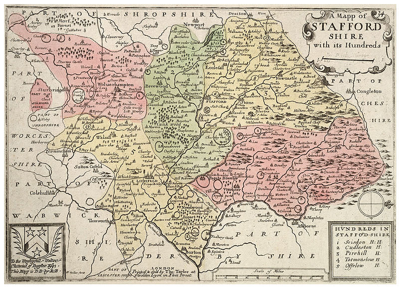 17th century map of Staffordshire - Medievalists.net