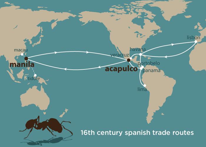 Soil was loaded onto Spanish galleons traveling from Acapulco, Mexico ...