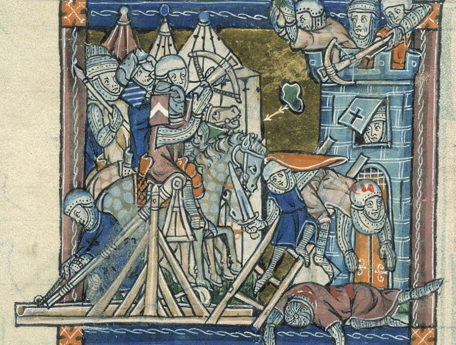Guinevere_beseiged_in_tower_-_La_Mort_le_Roi_Artus_(c.1316),_f.81v_-_BL ...
