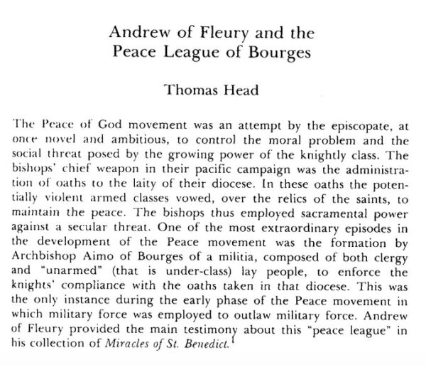 Andrew of Fleury and the Peace League of Bourges - Medievalists.net