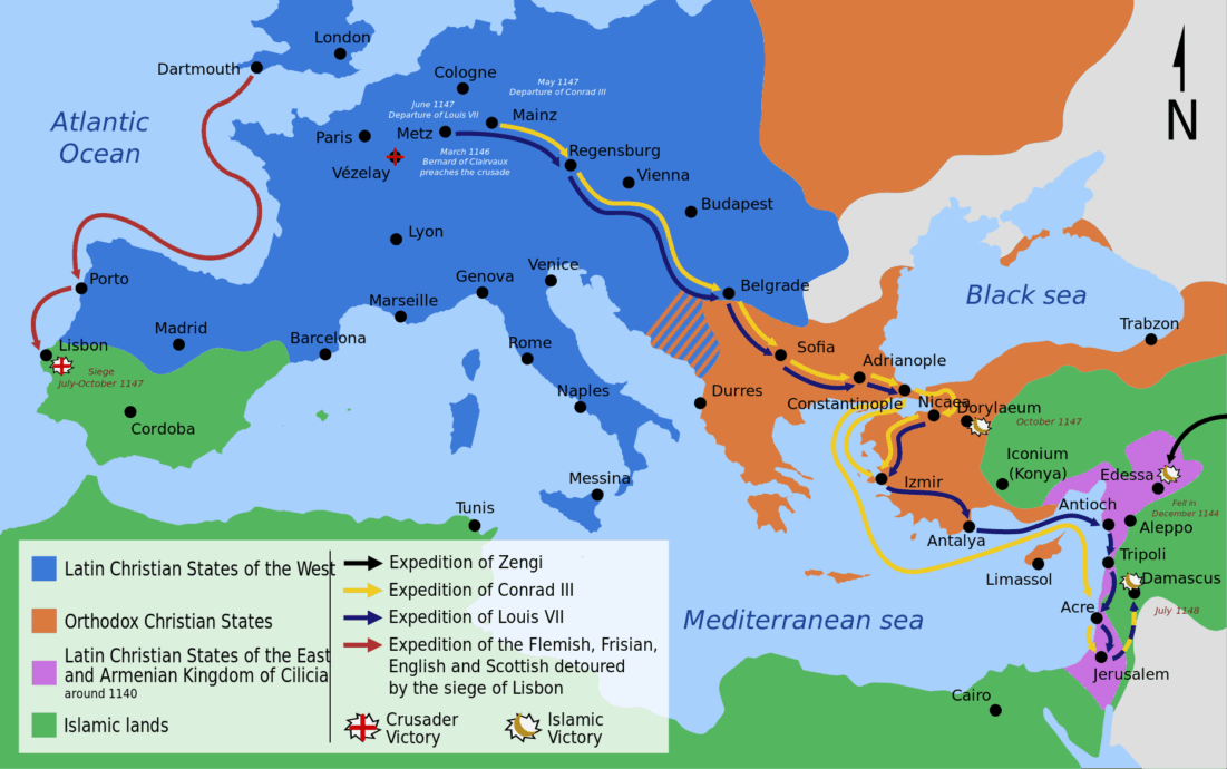 Route_of_the_Second_Crusade - Medievalists.net